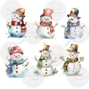 Watercolor Snowman Clipart Xmas Snowman Clip Art Christmas Clipart Xmas ...