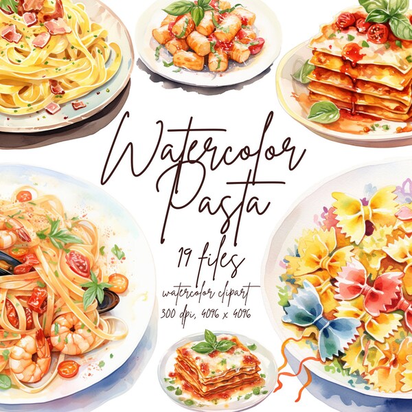 Watercolor Lunch Clipart - Etsy