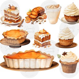 Watercolor Autumn Elements Clipart Cozy Autumn Clipart Pumpkins Clipart ...