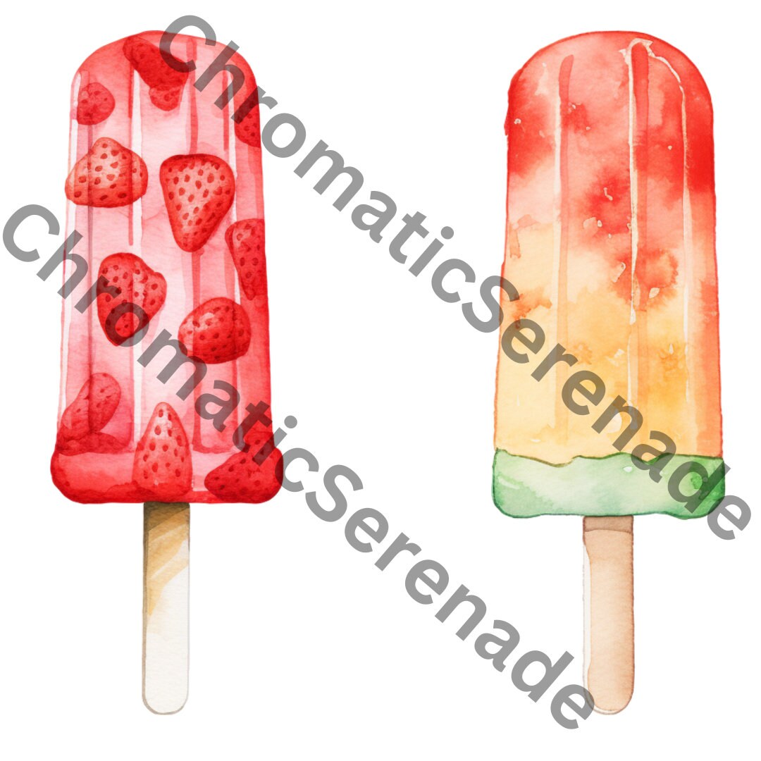 Watercolor Popsicle Clipart Watercolor Ice Pop Clipart - Etsy