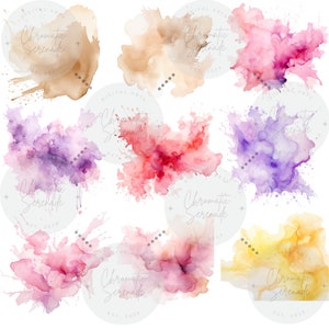 Pastel Watercolor Splash Clipart Alcohol Ink Splash Clipart Pastel ...