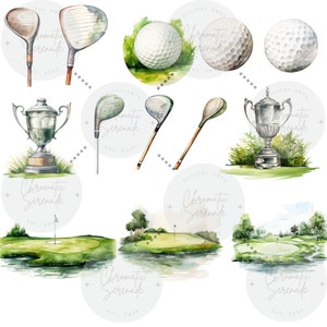 Watercolor Golf Clipart Golf Club PNG Golfer Graphics Golf Ball Clipart ...