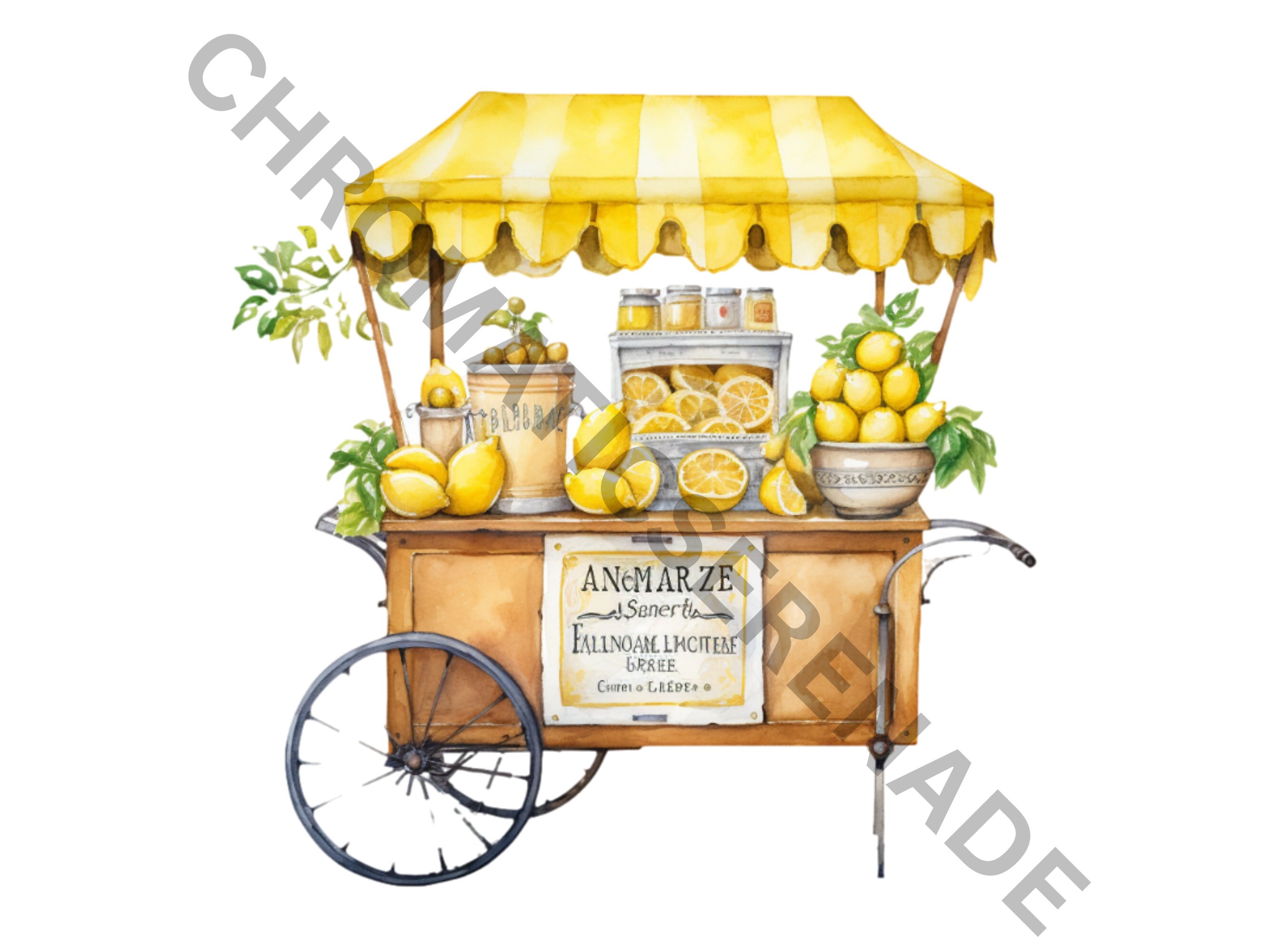 Watercolor Lemon Clipart, Fruit Clipart, Citrus Fruit Graphics ...