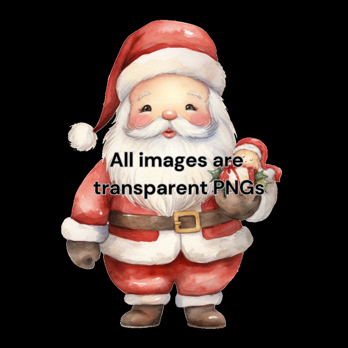 Watercolor Santa Clipart Cute Santa Claus Clipart Fantasy - Etsy