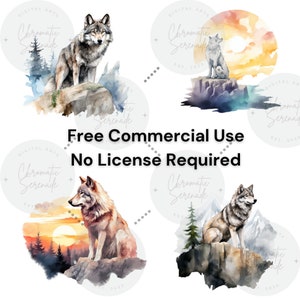 Watercolor Wolf Clipart Wolves Graphics Grey Wolf PNG Woodland Animals ...