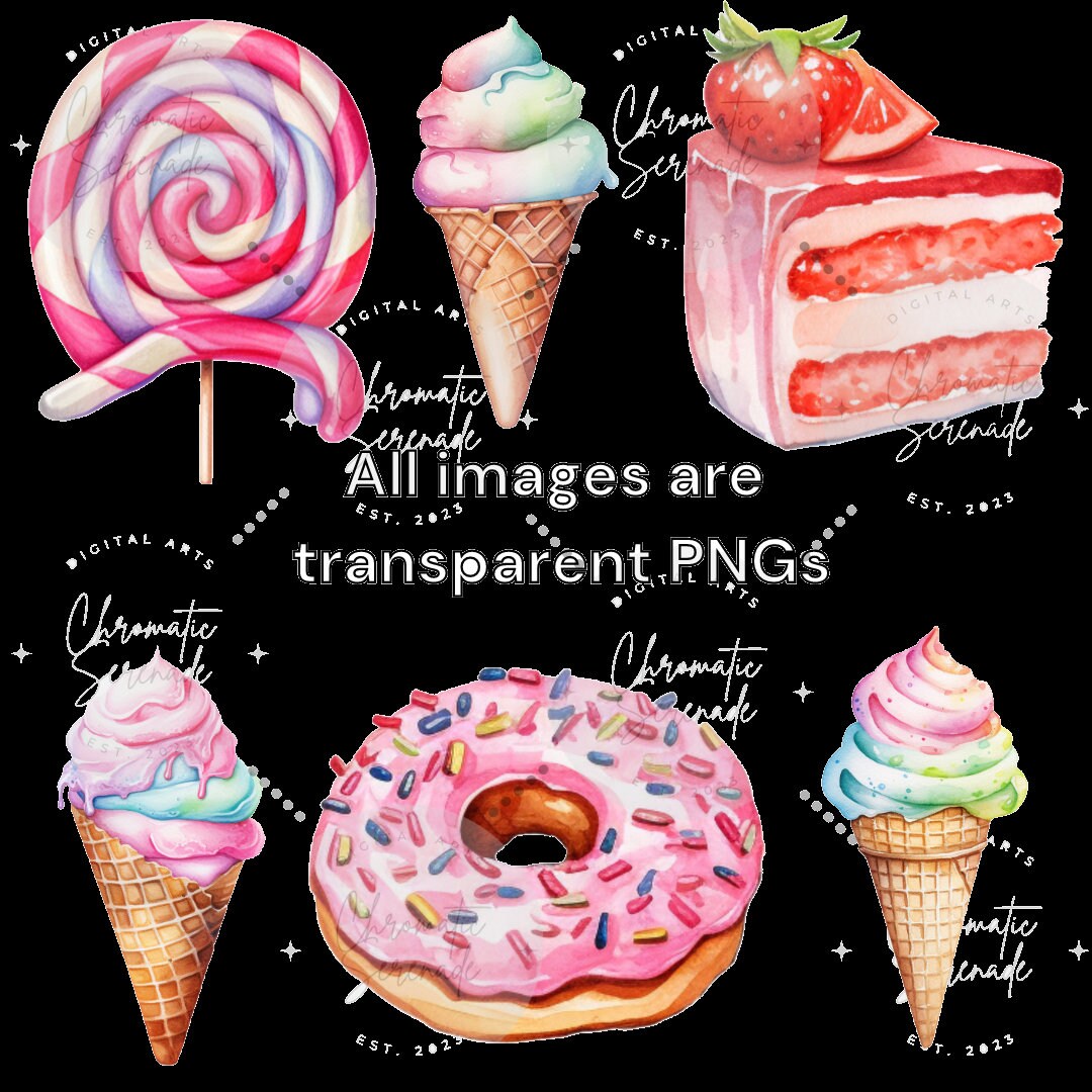 Watercolor Candy Clipart Sweets Clipart Lollipop Clipart Ice - Etsy ...