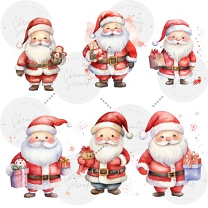Watercolor Santa Clipart Cute Santa Claus Clipart Fantasy Colorful ...