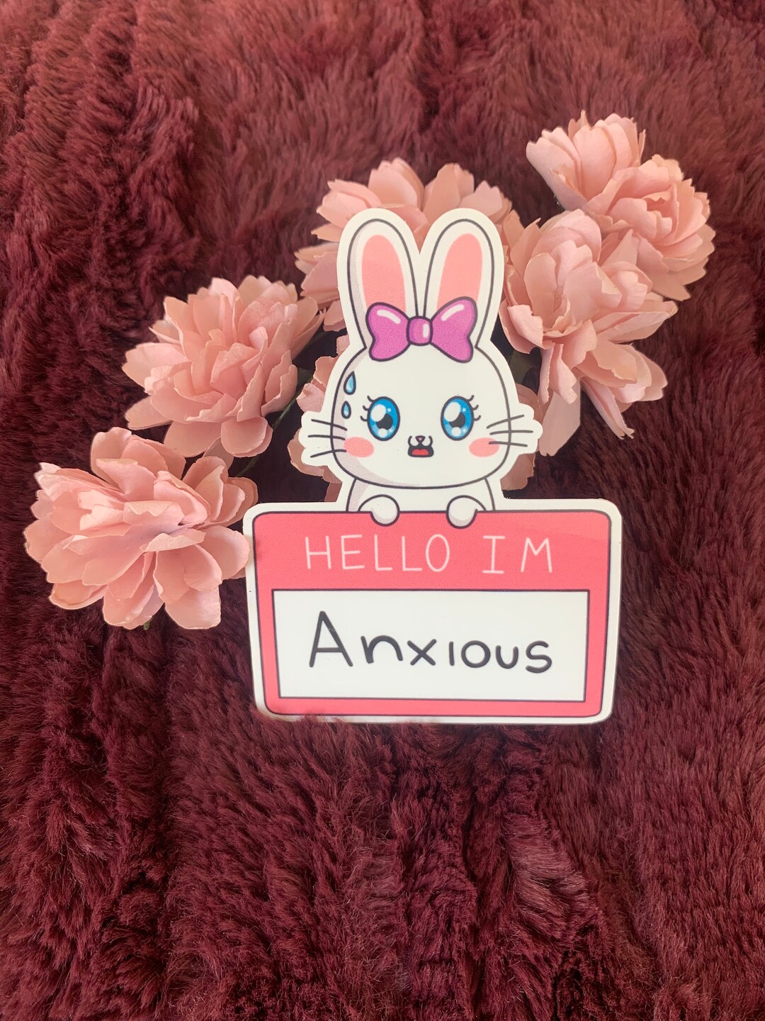 Hello Im Anxious Bunny Sticker - Etsy