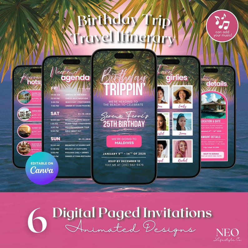 Birthday Trip Itinerary for Travel & Vacation, Birthday Weekend ...