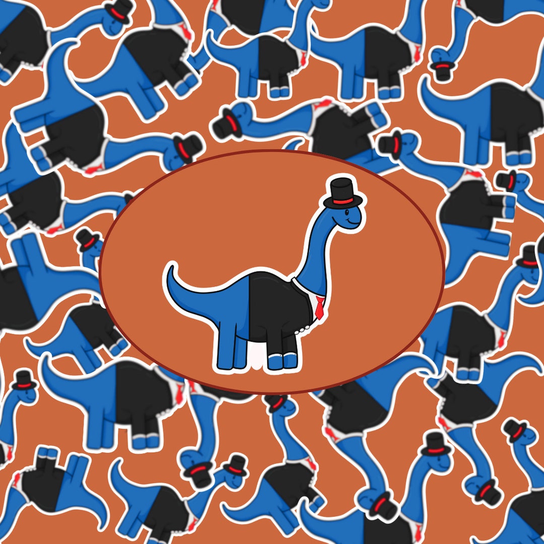 Gentleman Brachiosaurus Sticker Long Neck Dinosaur in Suit - Etsy