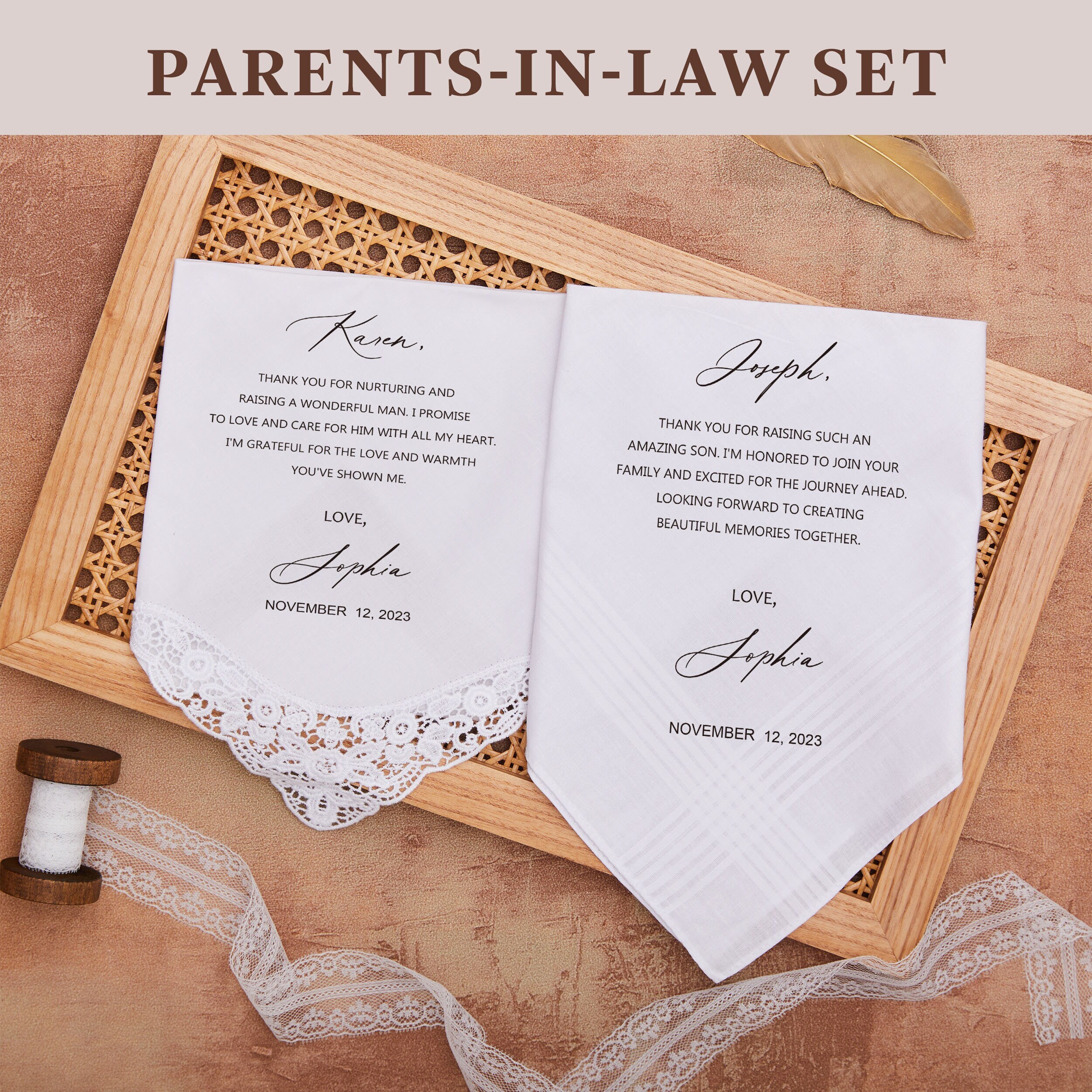 Handkerchief for Mom, Personalized Wedding Handkerchief, Printed ...