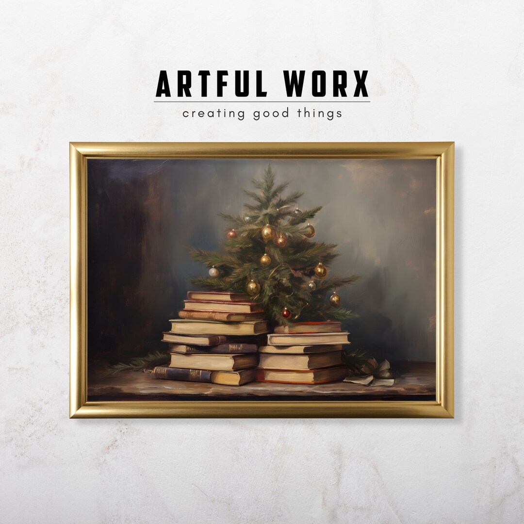 Literary Christmas Print | Christmas Ancient Books Print | Christmas ...
