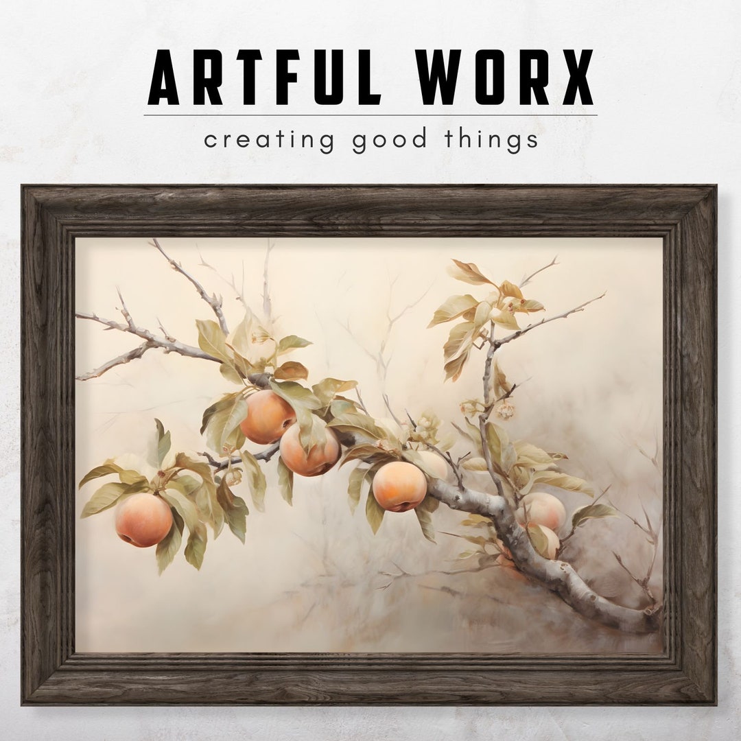 Vintage Apple Tree Print | Vintage Nature Painting | Neutral Farmhouse ...