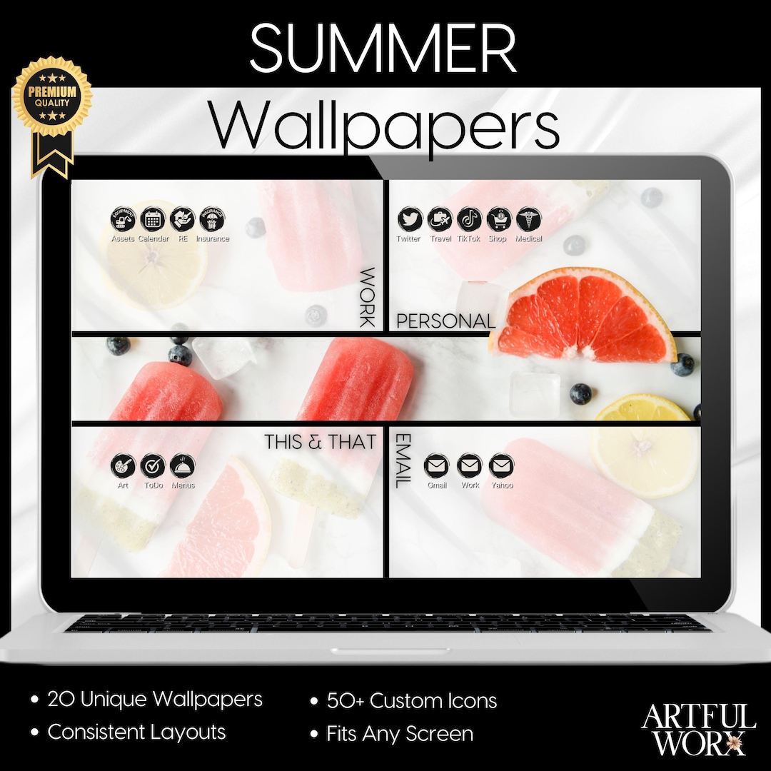 SUMMER Desktop and Laptop Organizer Wallpaper for Mac & Windows With ...