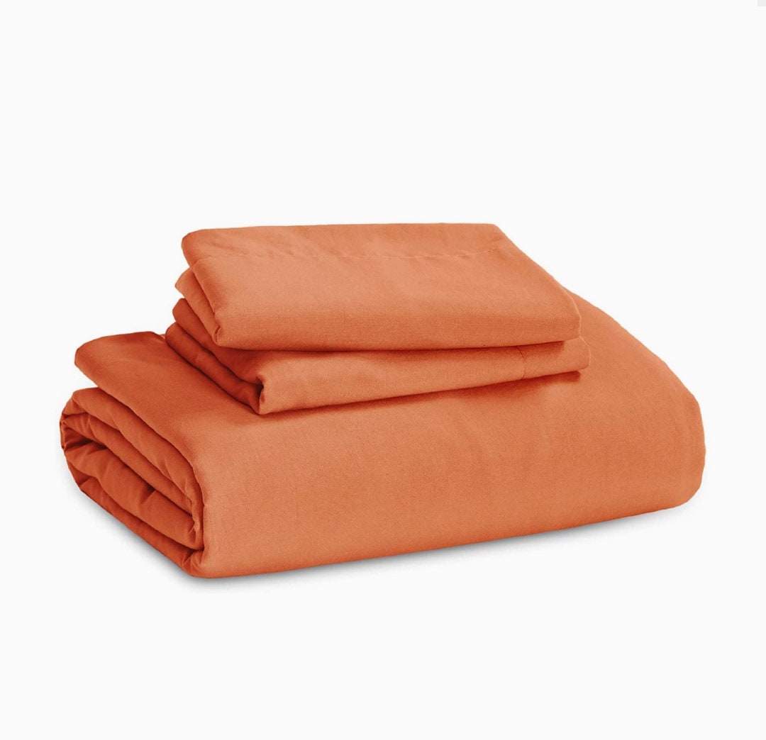 Burnt Orange Duvet Cover Set Queen King Cotton Duvet Cover - Etsy