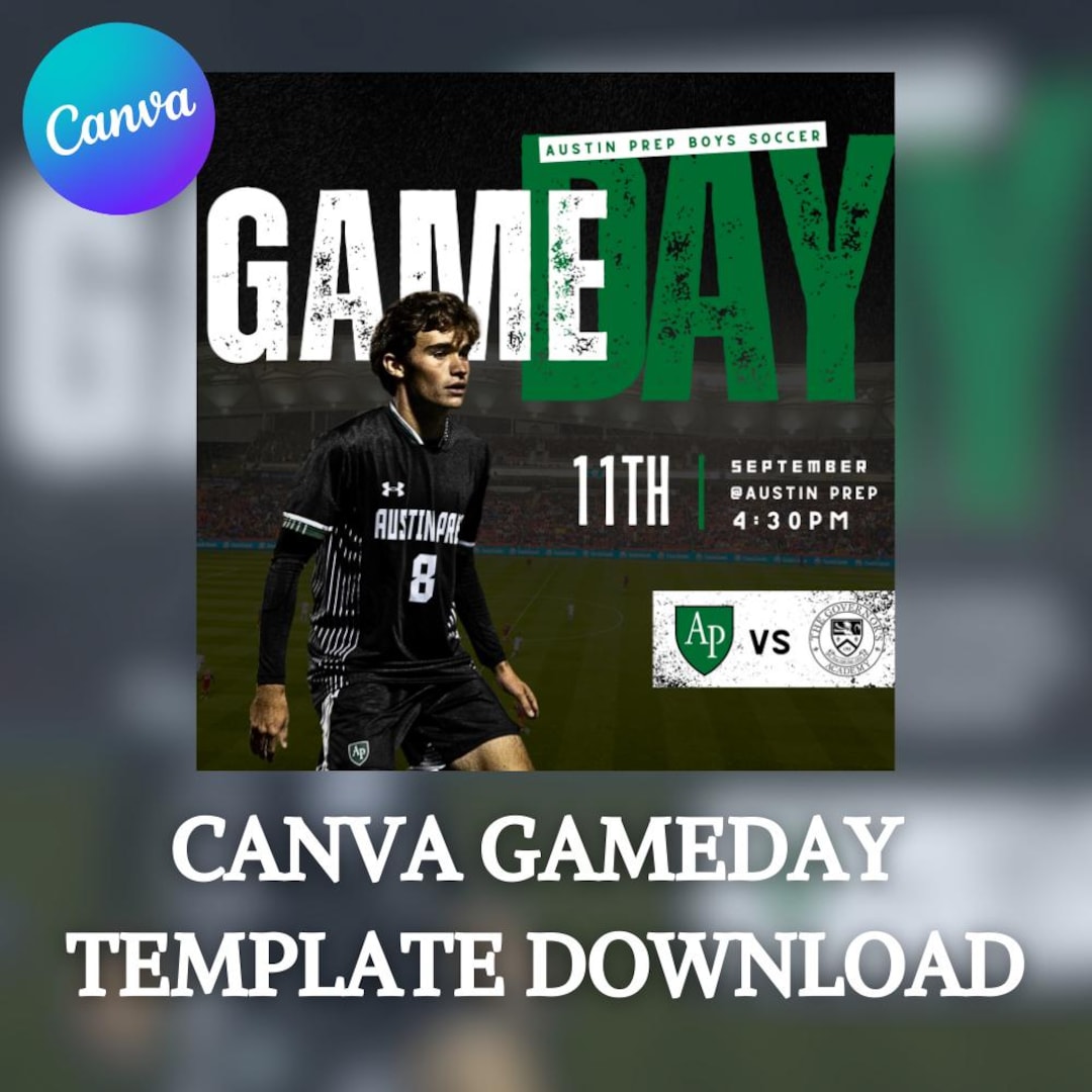 Game Day Social Media Canva Template, Custom Canva Editing, Highschool ...