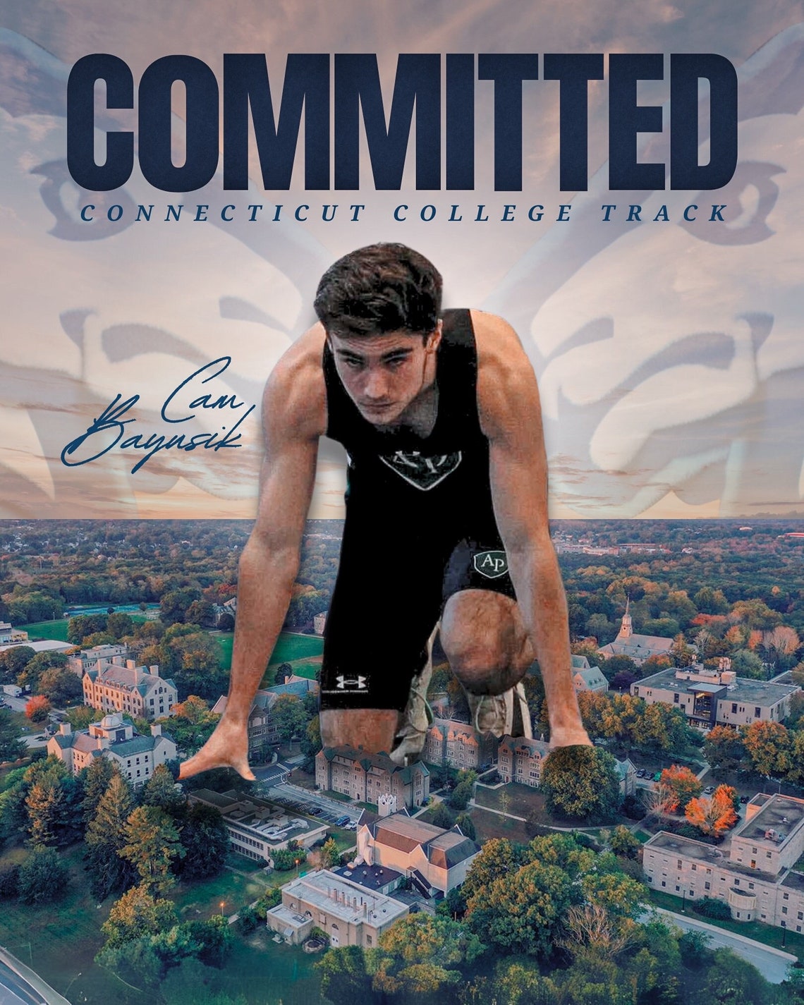 Commitment Graphic, Custom College Graphic, College Commit, College ...