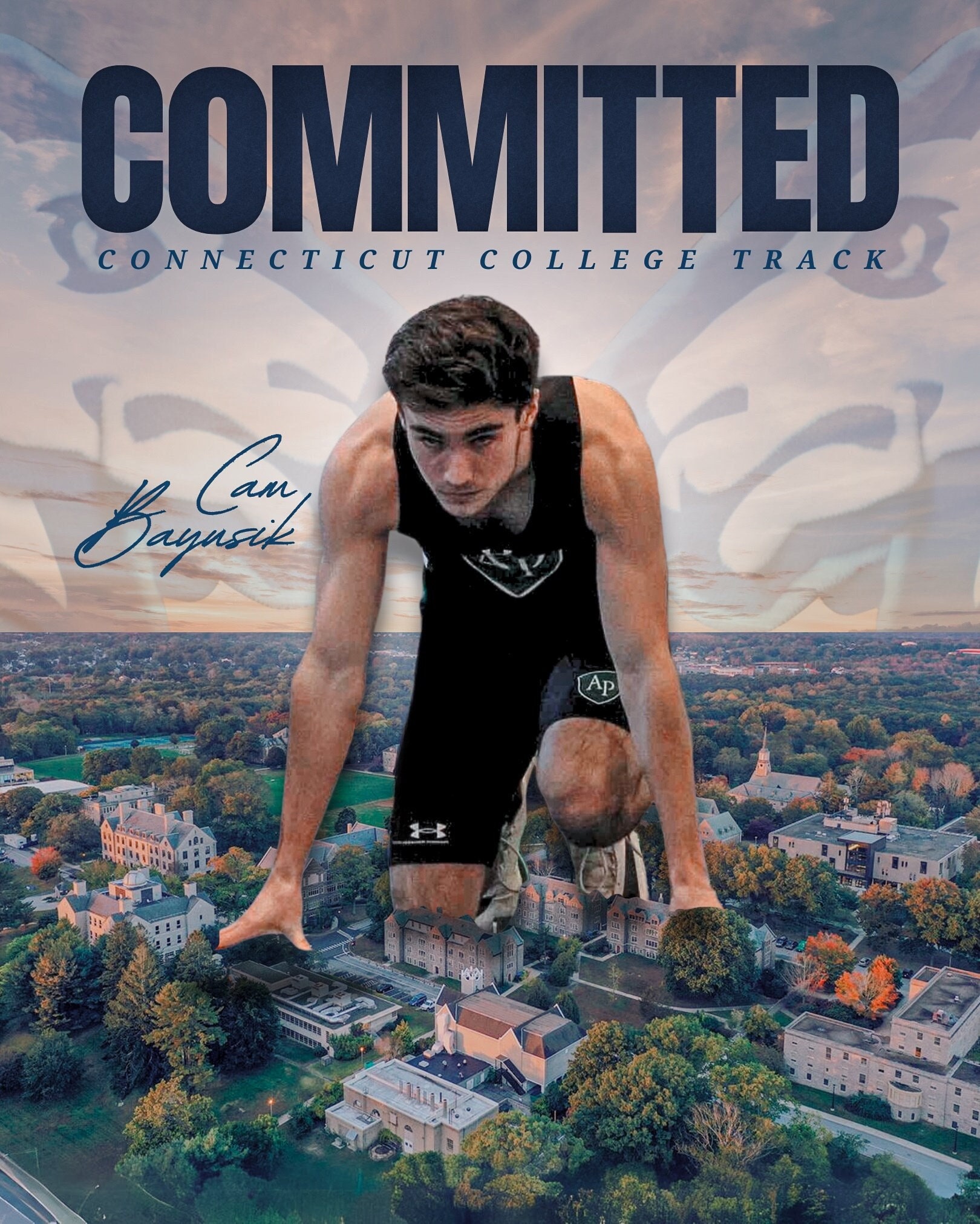 Commitment Graphic, Custom College Graphic, College Commit, College ...