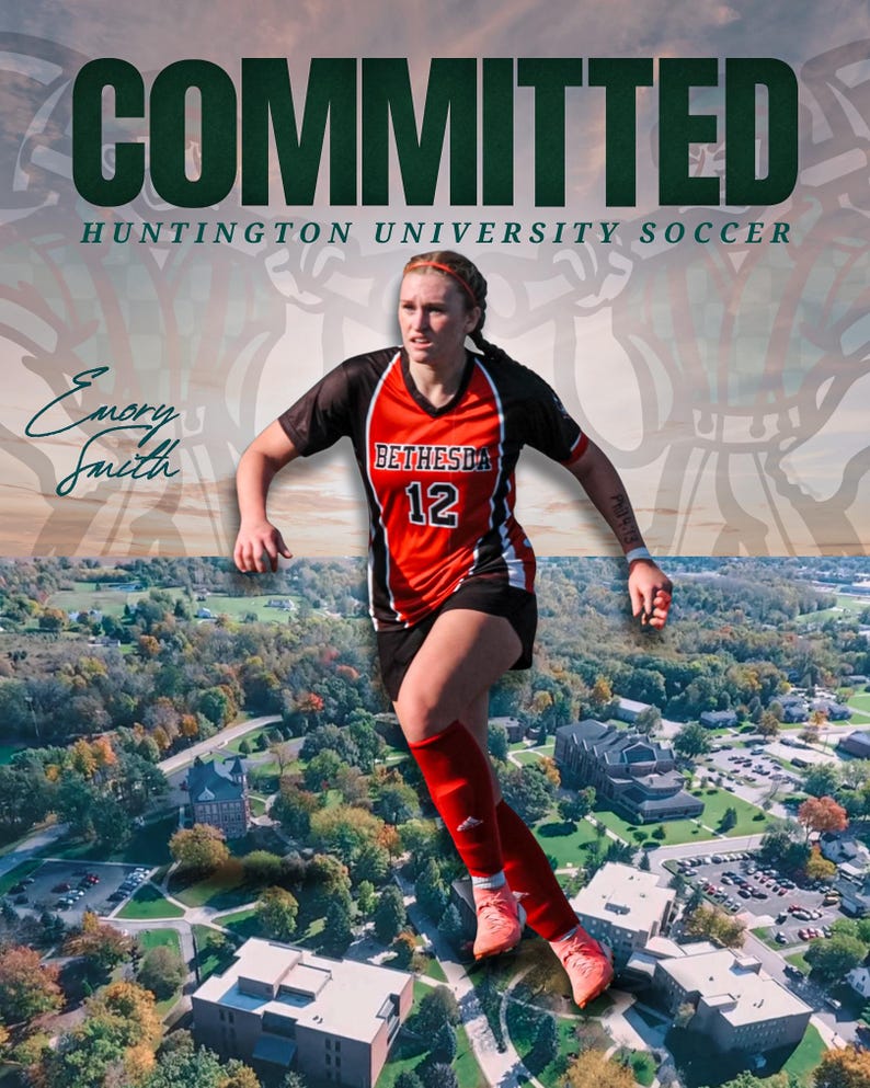 Commitment Graphic, Custom College Graphic, College Commit, College ...