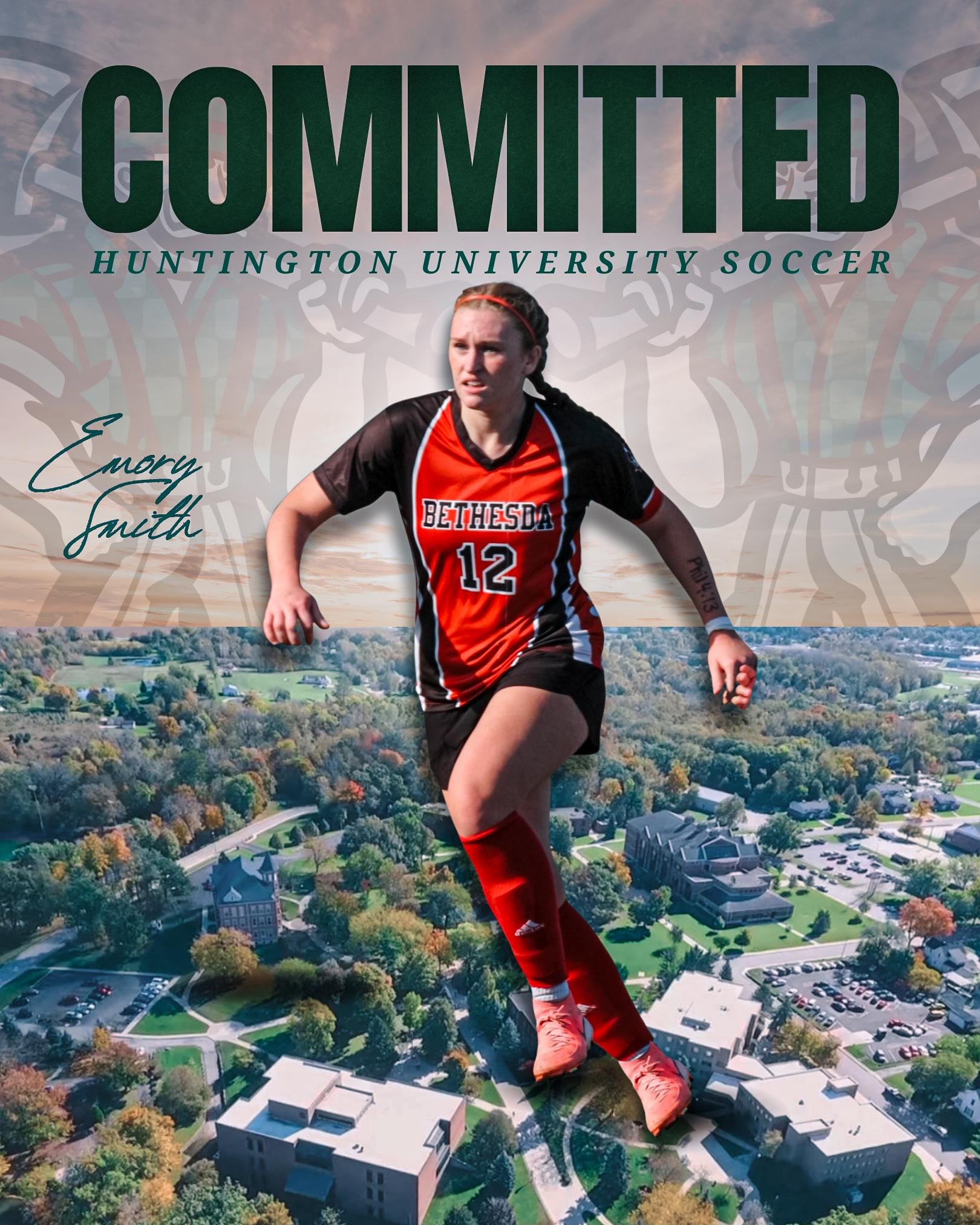 Custom College Sports Commitment Graphic: Social Media Announcement - Etsy