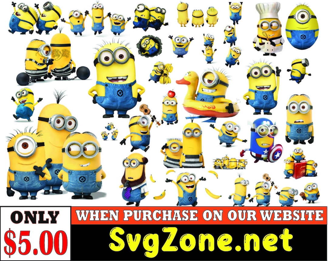 Mi-nions Bundle Cartoon Svg Files for Instant Download - Etsy