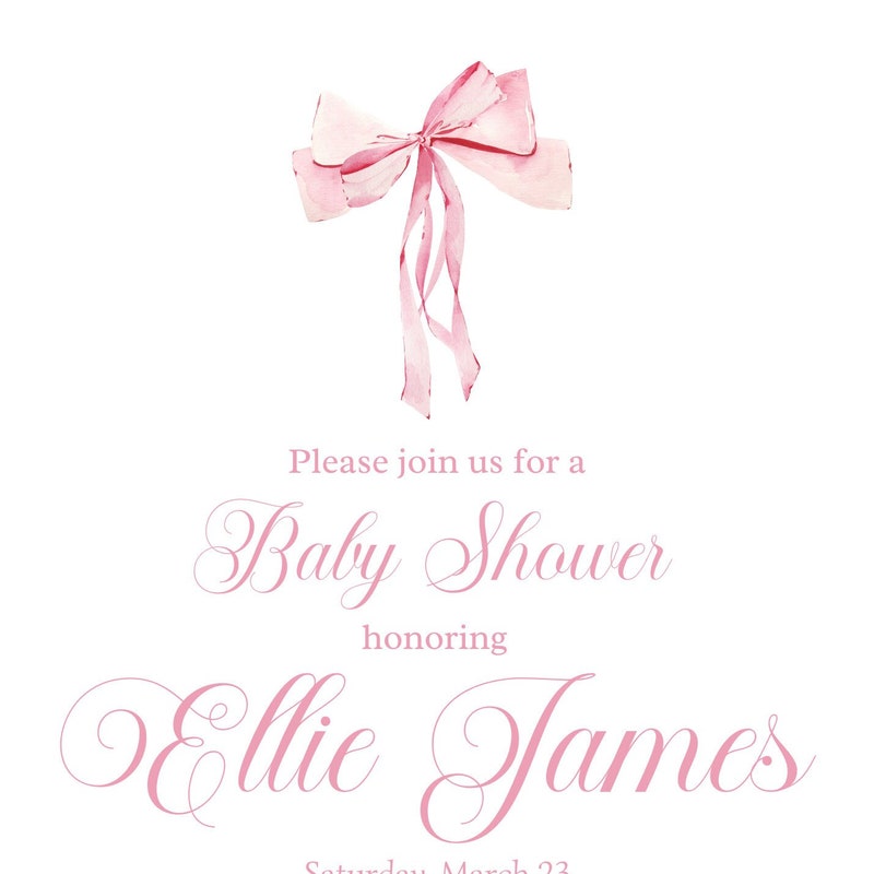 Pink Bow Baby Shower - Etsy