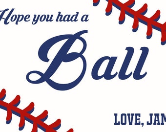 Printable Baseball Birthday Party Favor Tag. Thanks for Coming Hope You ...