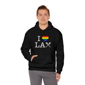 I Love LAX Lacrosse PRIDE Hoodie - Etsy