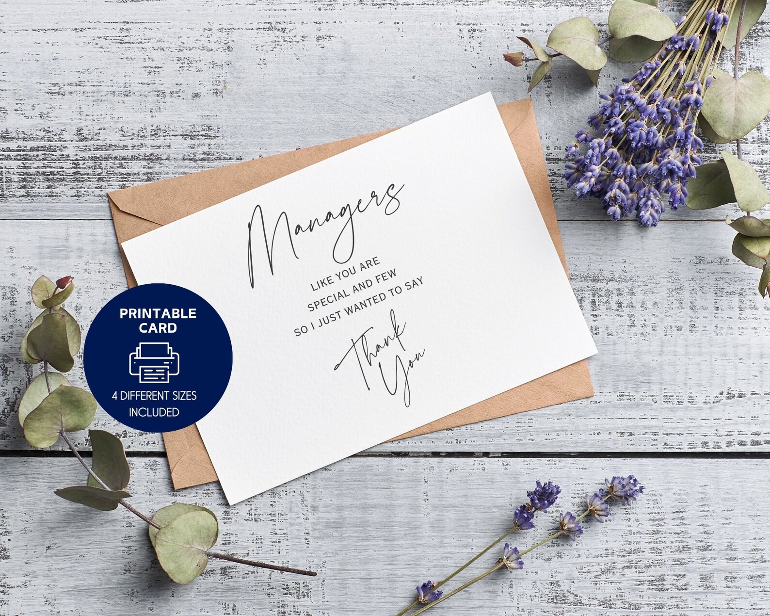 Printable Card Manager Thank You, Boss Appreciation Gift Retirement ...