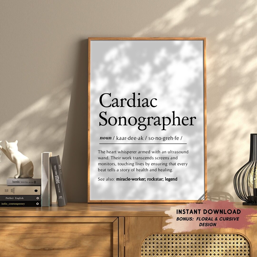 Cardiac Sonographer Definition Print Medical Sonography Gifts ...