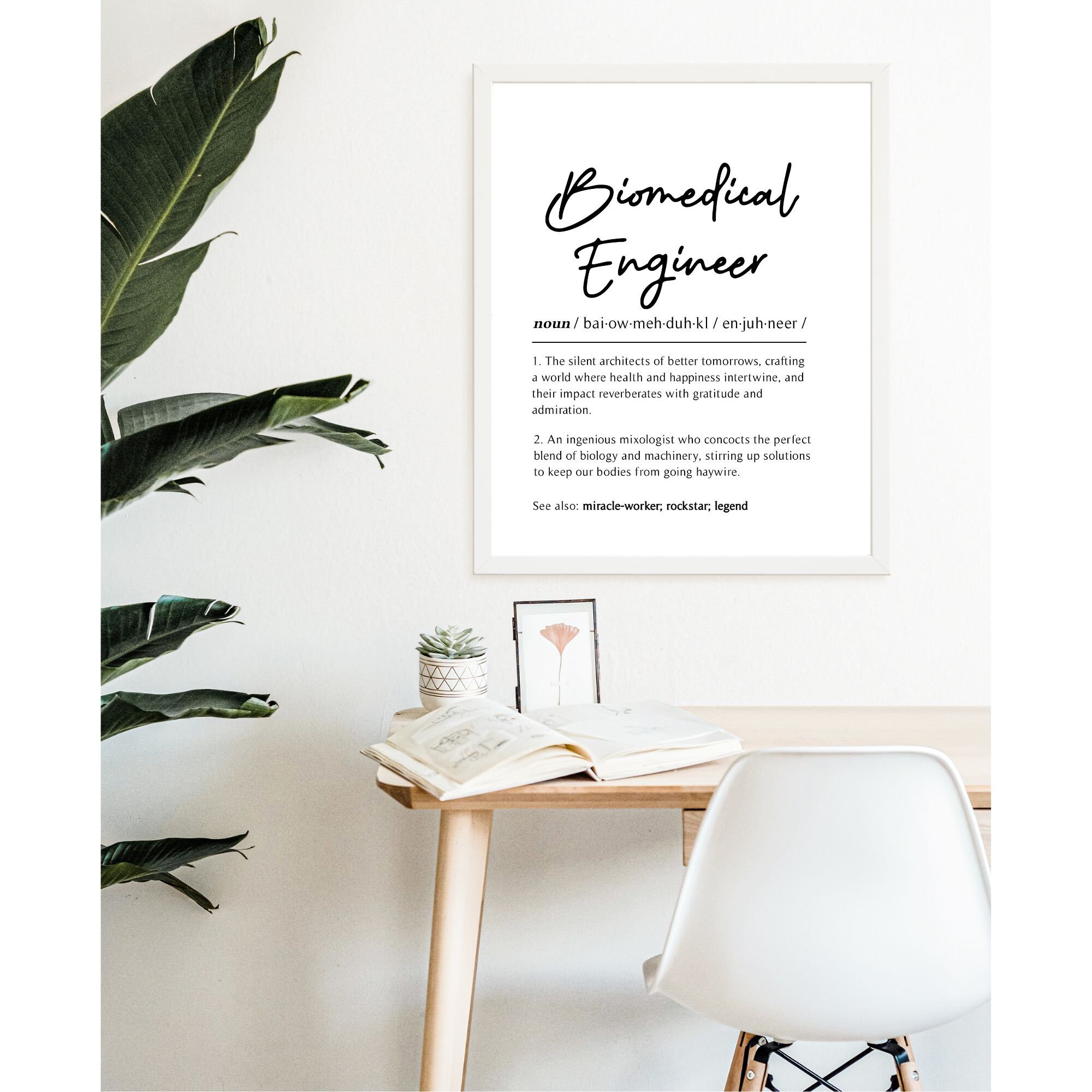 Biomedical Engineer Definition Wall Art Motivational Print for Women ...
