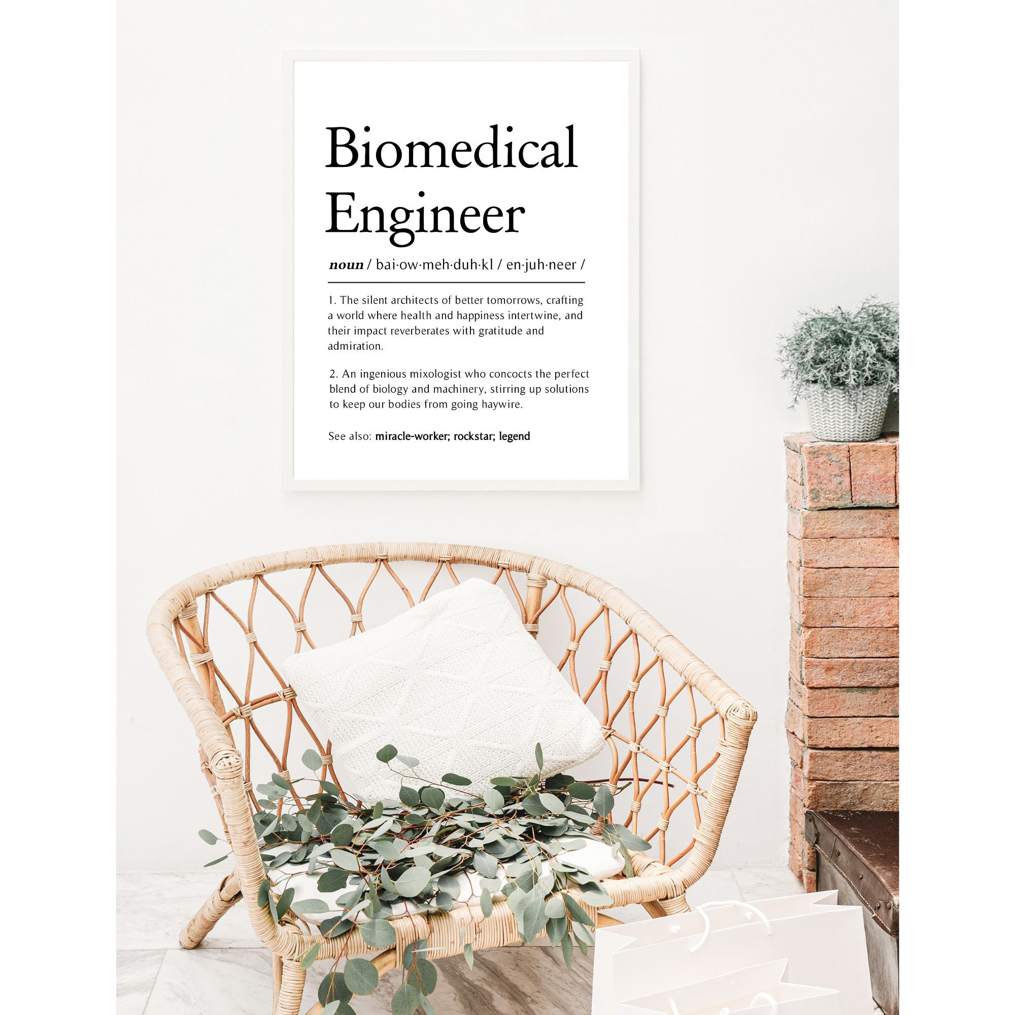 Biomedical Engineer Definition Wall Art Motivational Print for Women ...