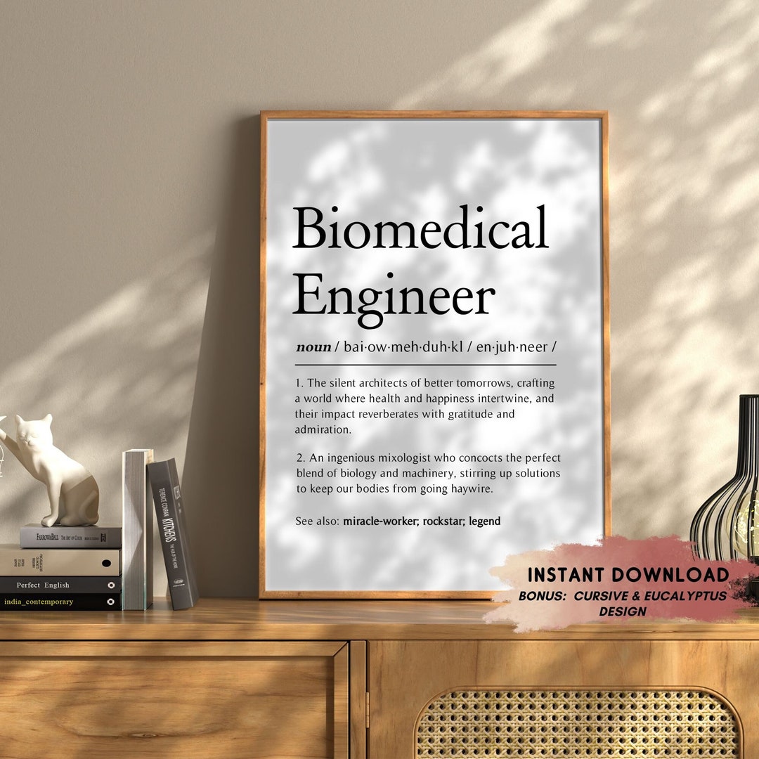 Biomedical Engineer Definition Wall Art Motivational Print for Women ...