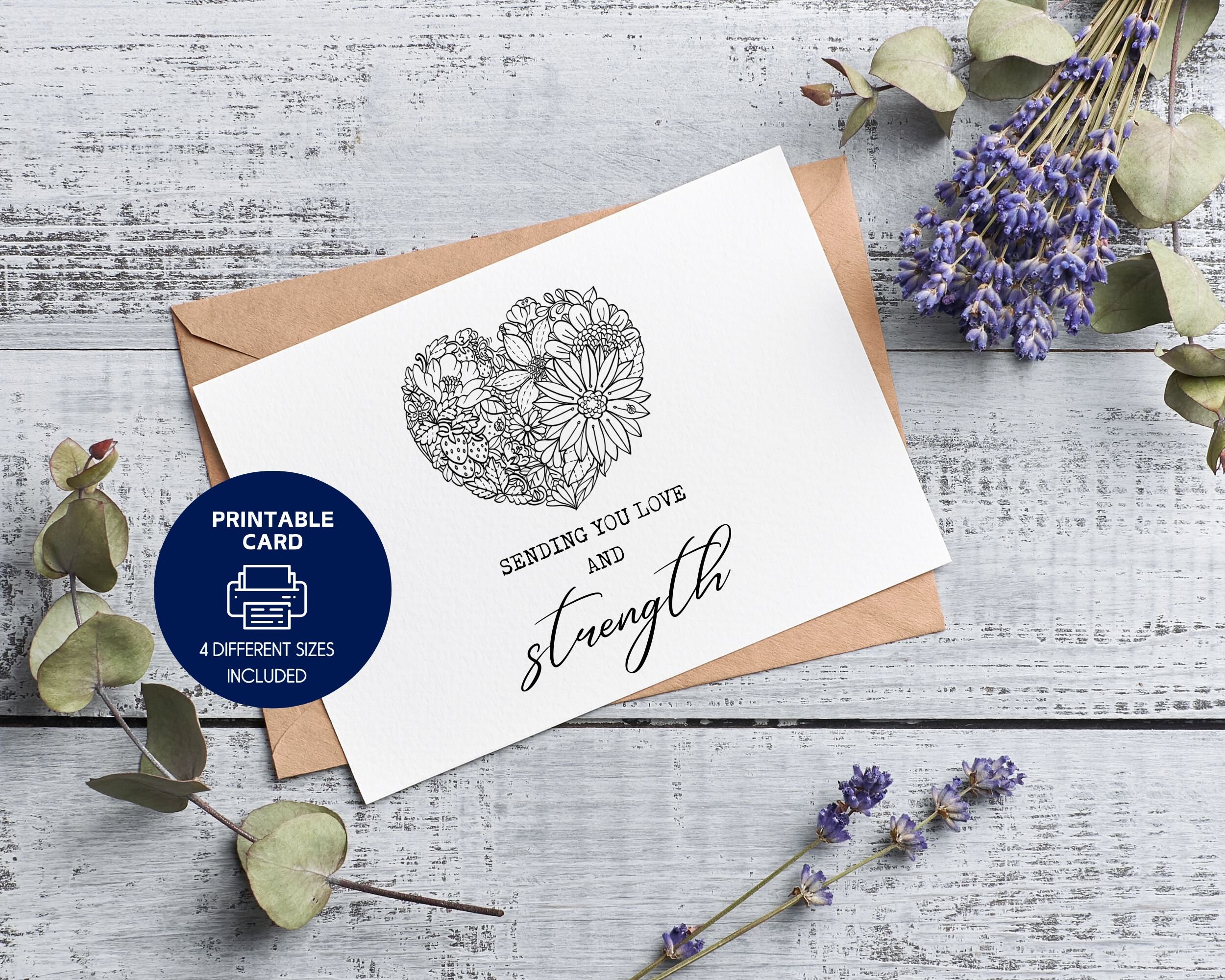 Printable Card Thinking of You Card for Friend, Sending Love ...