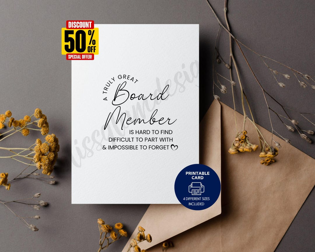 Printable Card A Truly Great Board Member Appreciation Gift, Retired ...