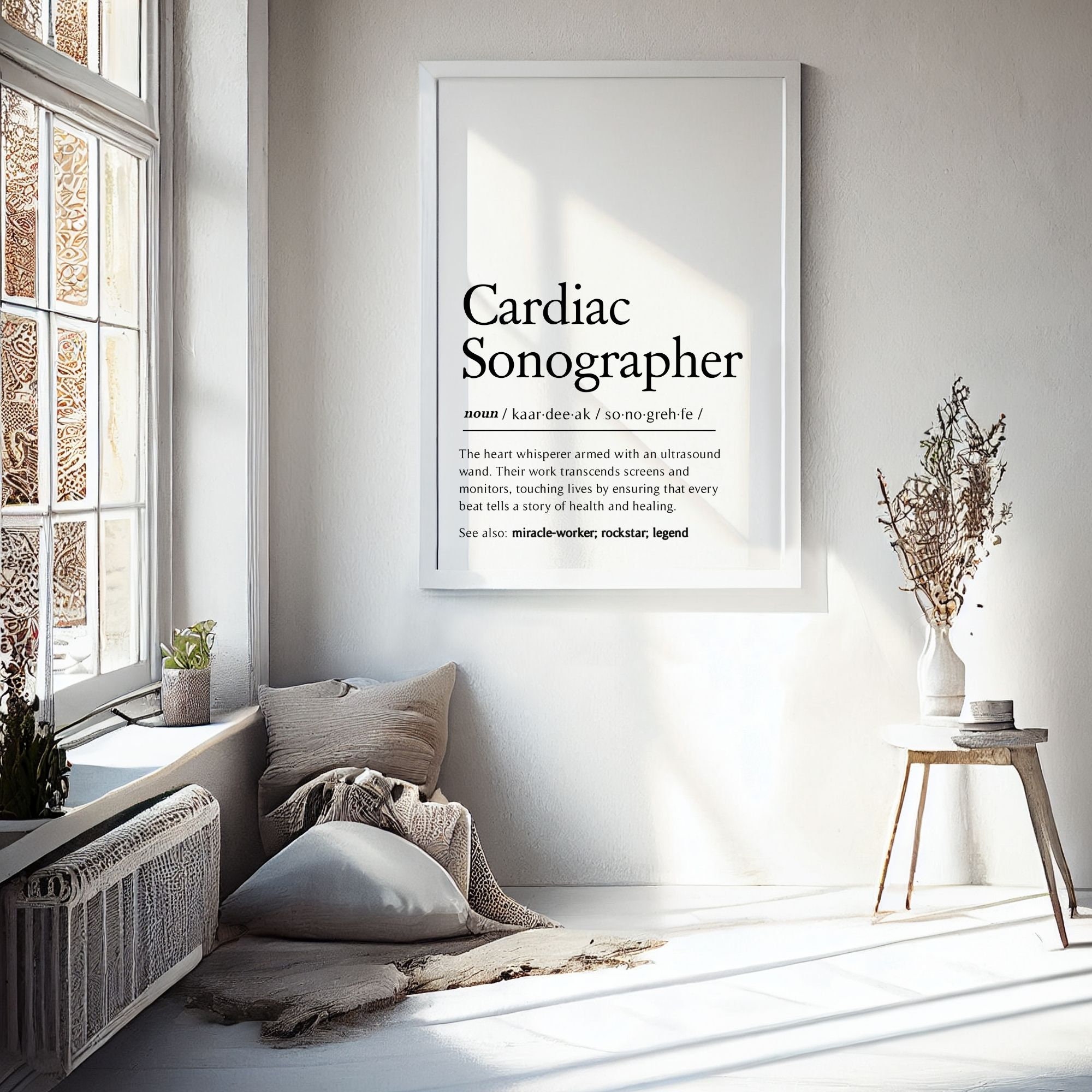 Cardiac Sonographer Definition Print Medical Sonography Gifts ...