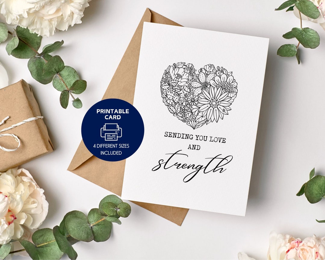 Printable Card Thinking of You Card for Friend, Sending Love ...