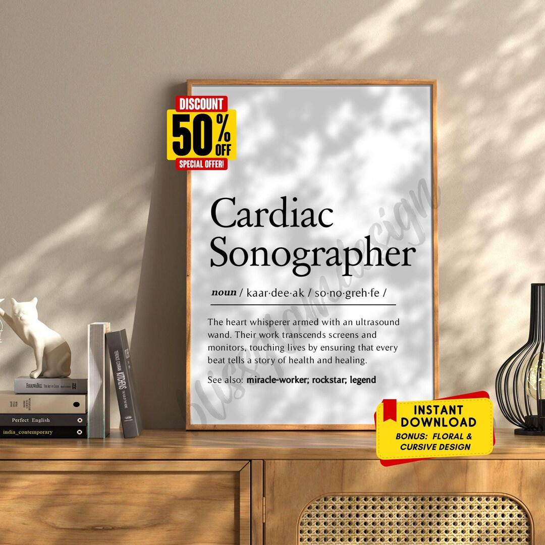 Cardiac Sonographer Definition Print Medical Sonography Gifts ...