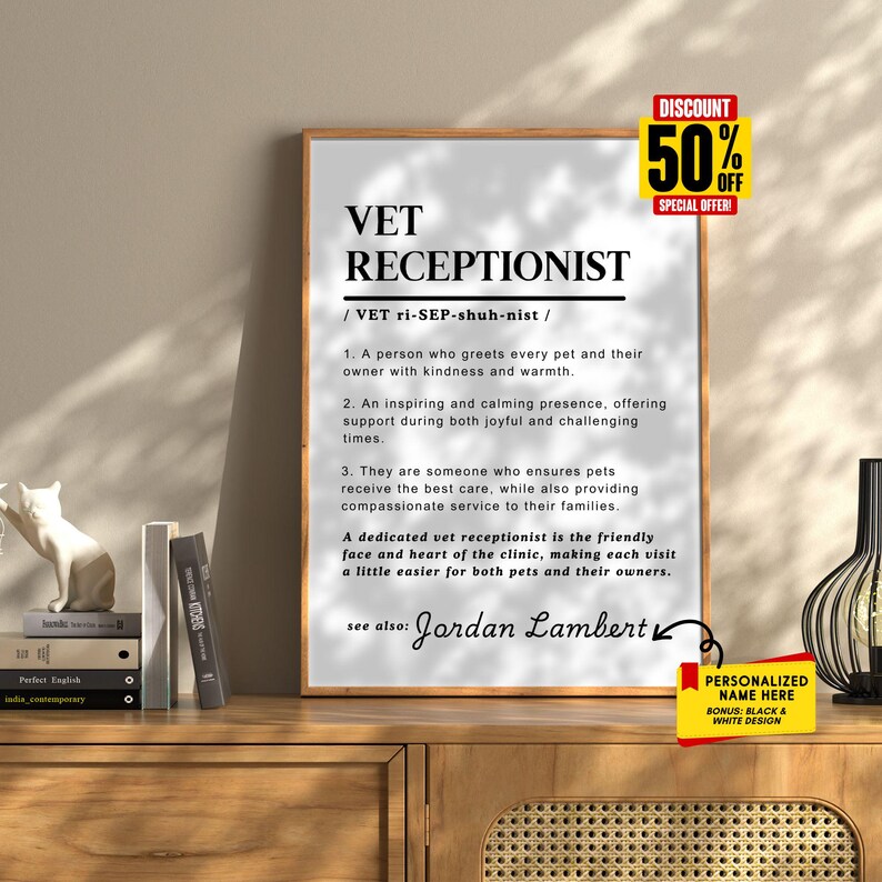Veterinary Receptionist Definition Print Vet Receptionist Week Vet ...