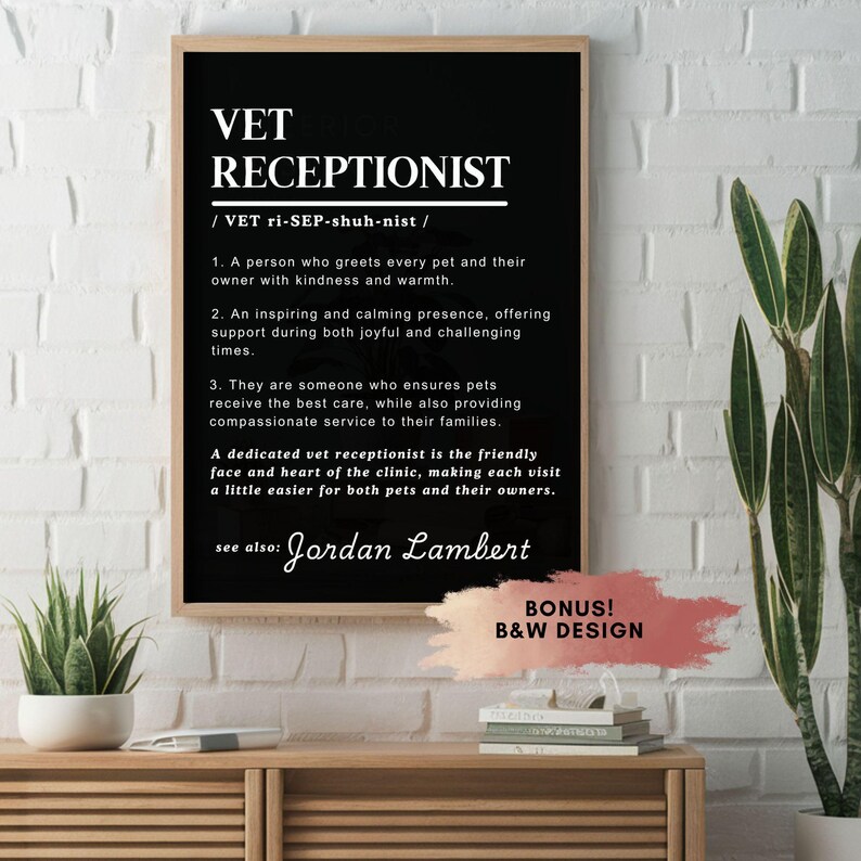 Veterinary Receptionist Definition Print Vet Receptionist Week Vet ...
