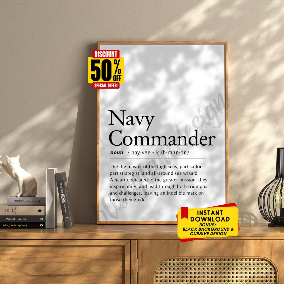 Navy Commander Definition Print US Navy Commander Gifts Naval Commander ...