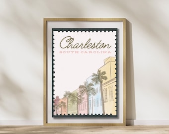 Charleston Matchbox Print Retro Wall Poster Customized City Art Unique ...