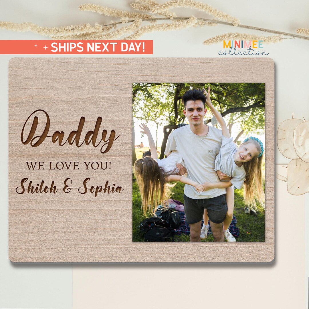 Custom Photo Board for Family - Personalized Photo Frame, Gift for Dad ...