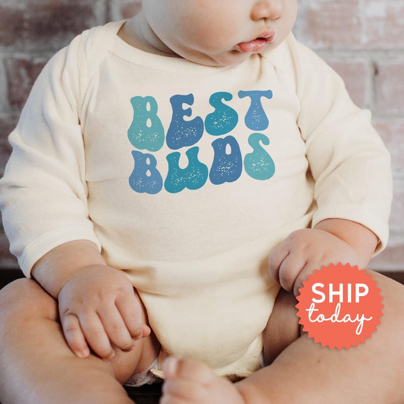 Best Buds Shirt, Blessed With Two Clothes, Twin Announcement Toddler ...