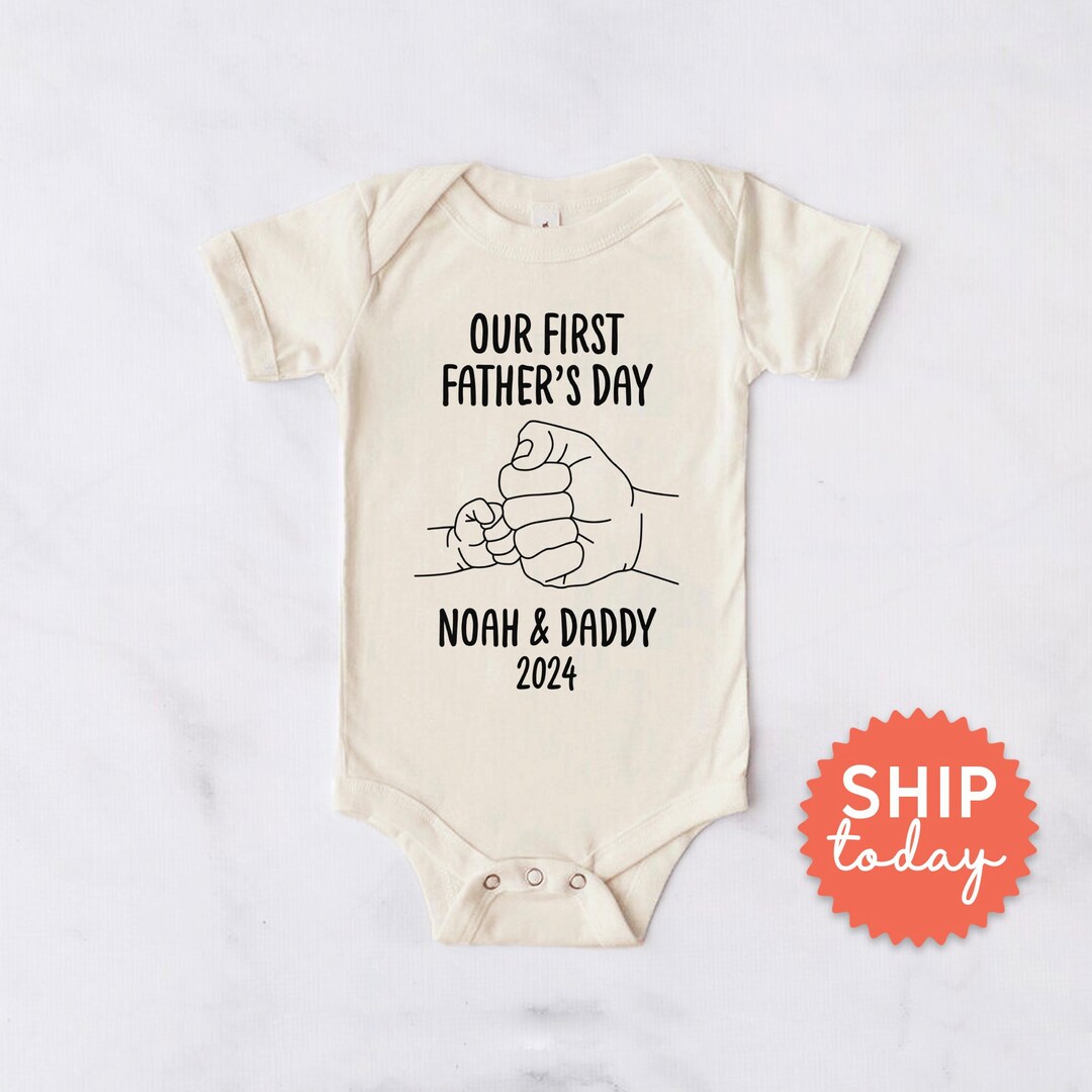 First Father’s Day Gift, Personalized First Father’s Day Onesies ...