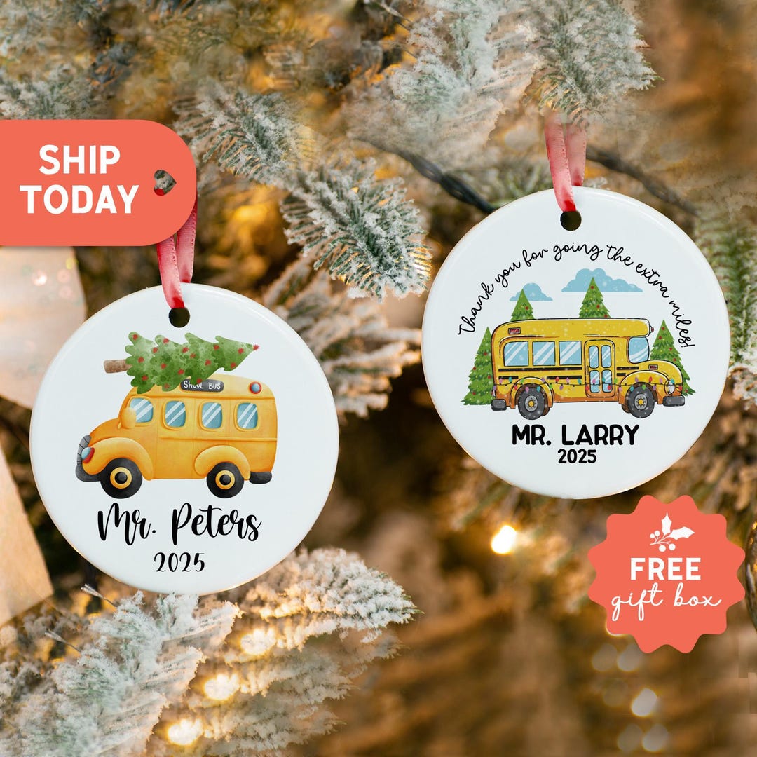 Personalized Bus Driver Ornament, Custom School Bus Driver Christmas ...