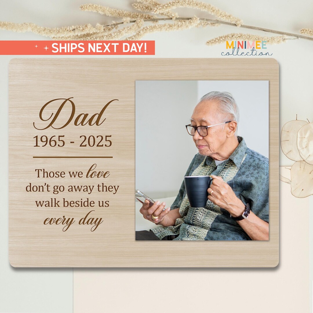 Custom Photo Board for Memorial, Personalized Photo Frame for Dad ...