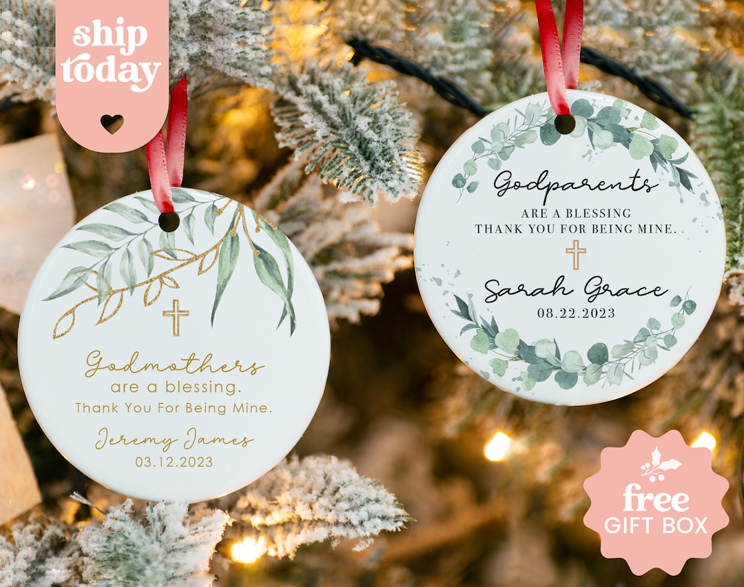 Godparents Are A Blessing Thank You for Being Mine Ornament, Thank You ...