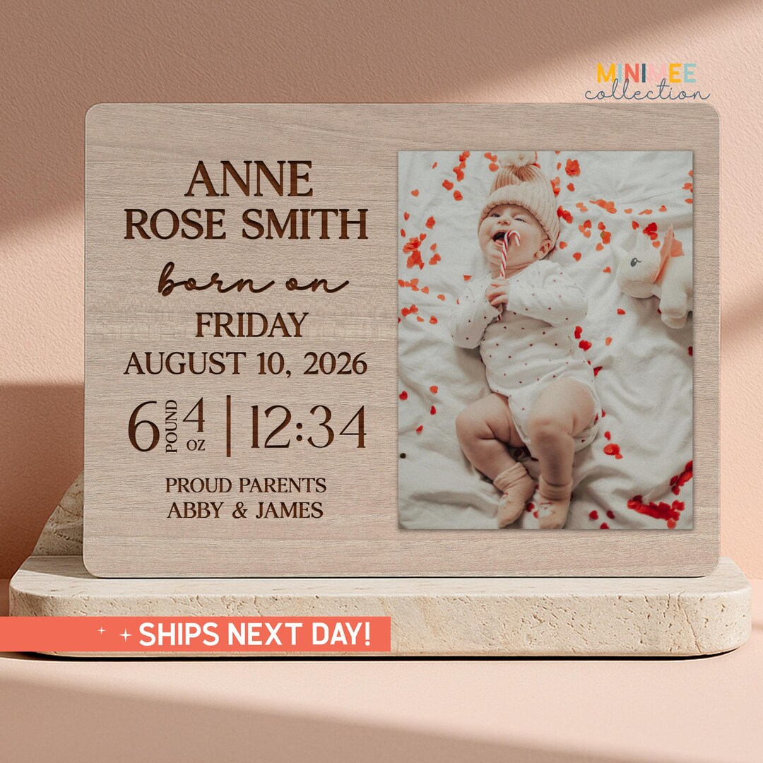 Personalized Baby Birth Stats Gift: Newborn Picture Frame for Parents ...