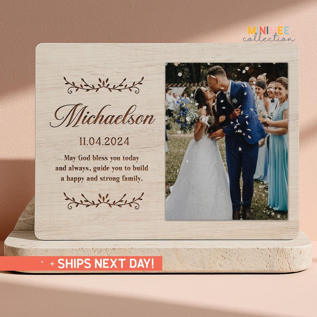 Custom Photo Board for Wedding Gift, Personalized Photo Frame for ...